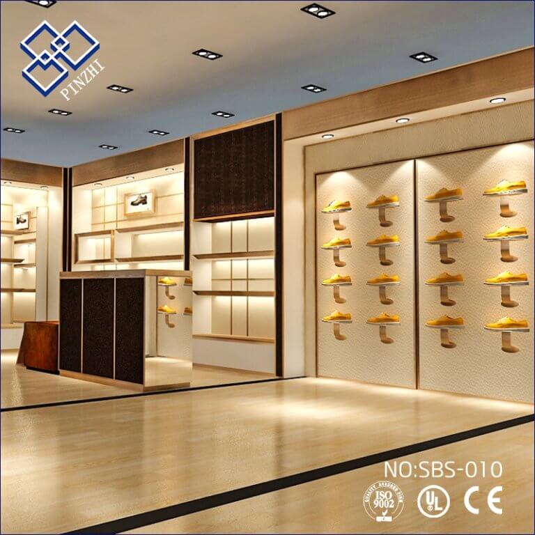 Shoe rack display for shoes showroom interior design | Guangzhou Pinzhi ...