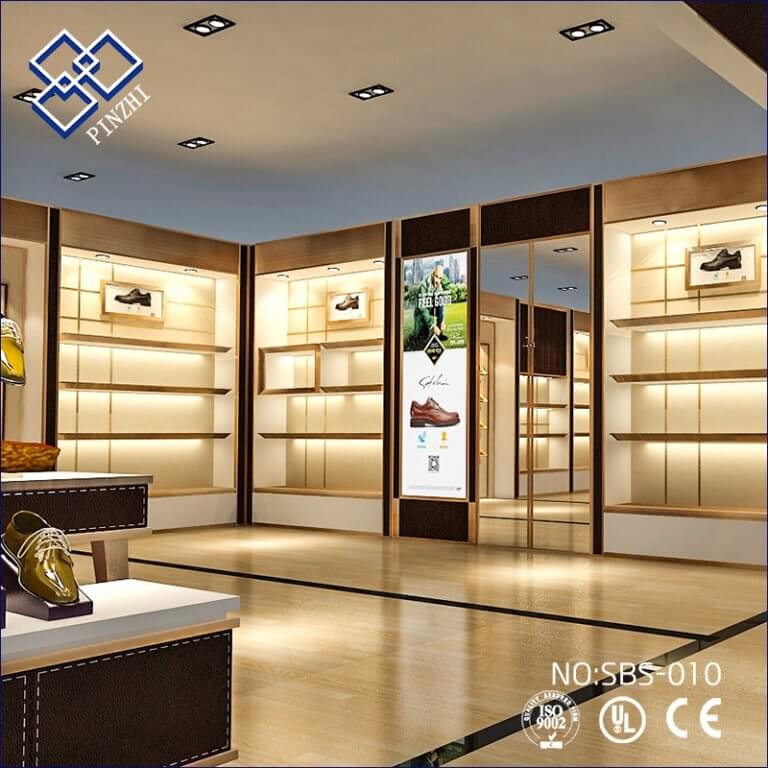 Shoe rack display for shoes showroom interior design | Guangzhou Pinzhi ...