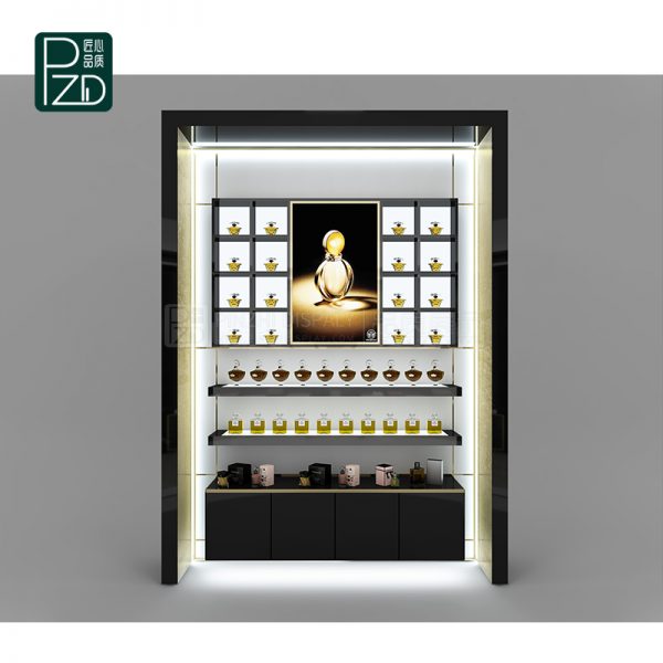 New design cosmetic display cabinet showcase wooden cosmetic showcase ...