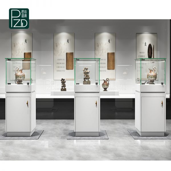Customized white museum glass showcases | Guangzhou Pinzhi Display ...