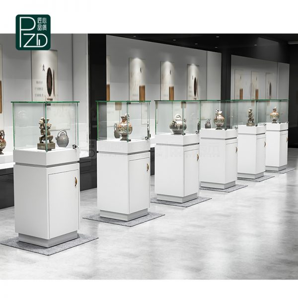 Customized white museum glass showcases | Guangzhou Pinzhi Display ...