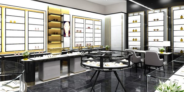 Luxury cosmetic store interior design | Guangzhou Pinzhi Display ...