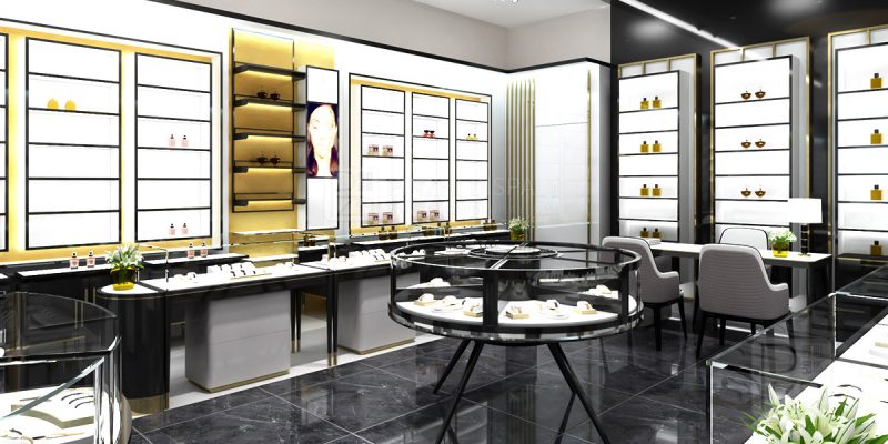 Luxury cosmetic store interior design | Guangzhou Pinzhi Display ...