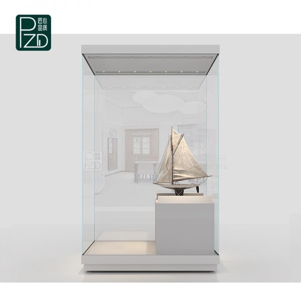 Customized white free standing museum display cabinet | Guangzhou ...