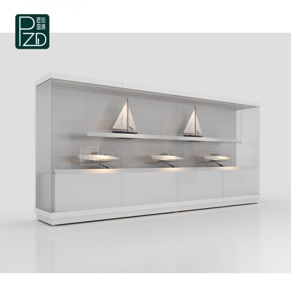 White wall-mounted museum display cabinet | Guangzhou Pinzhi Display ...
