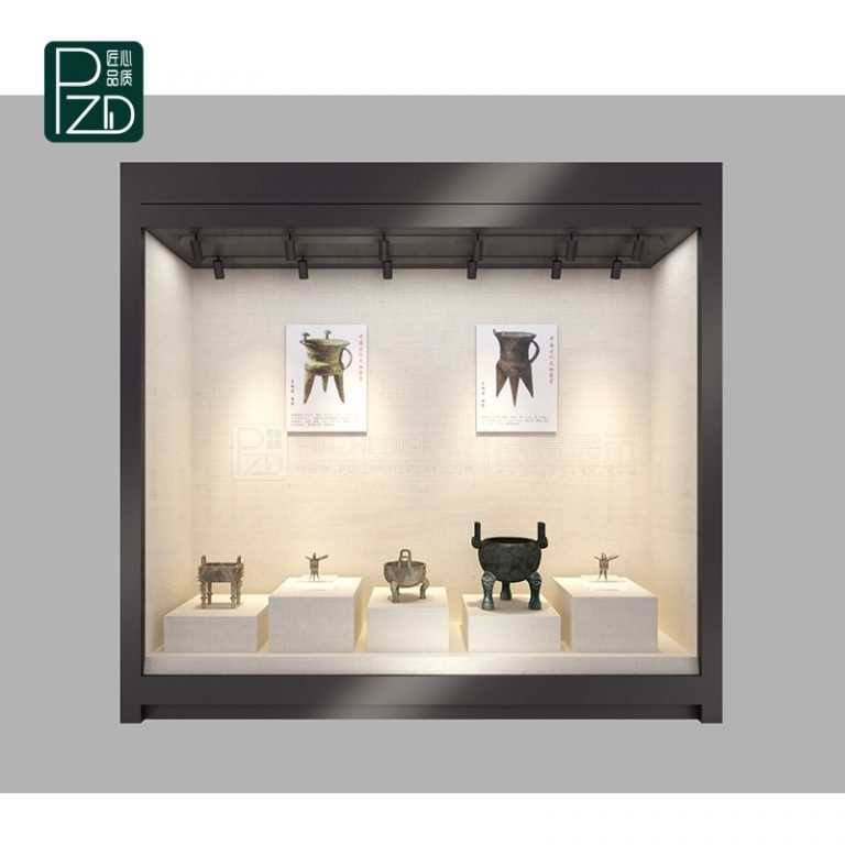 Wall Metal Museum Display Showcase With Led Light | Guangzhou Pinzhi ...