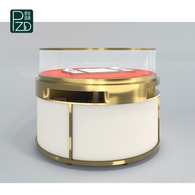 Contemporary Round Jewellry Display Case Display Counter With Lockable ...