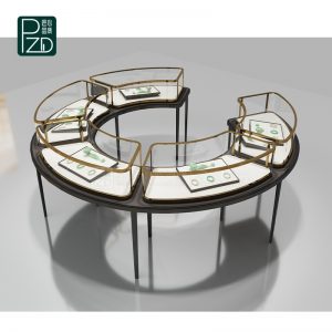 Glass Lockable Round Jewelry Store Showcase Luxury Display Case ...