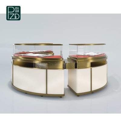 Round glass jewellery display cabinets curved jewelry glass display ...