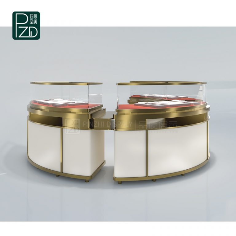 Round glass jewellery display cabinets curved jewelry glass display ...